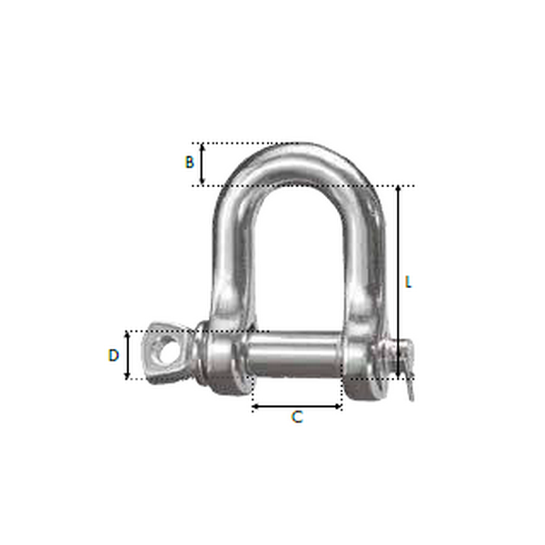 Manille droite à visser inox G-60 13 000 kg | Acier inoxydable | Haute ...